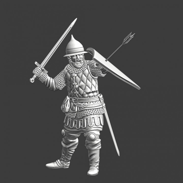 3D Printable Medieval Kievan Rus warrior in battle by Northern Crusades ...