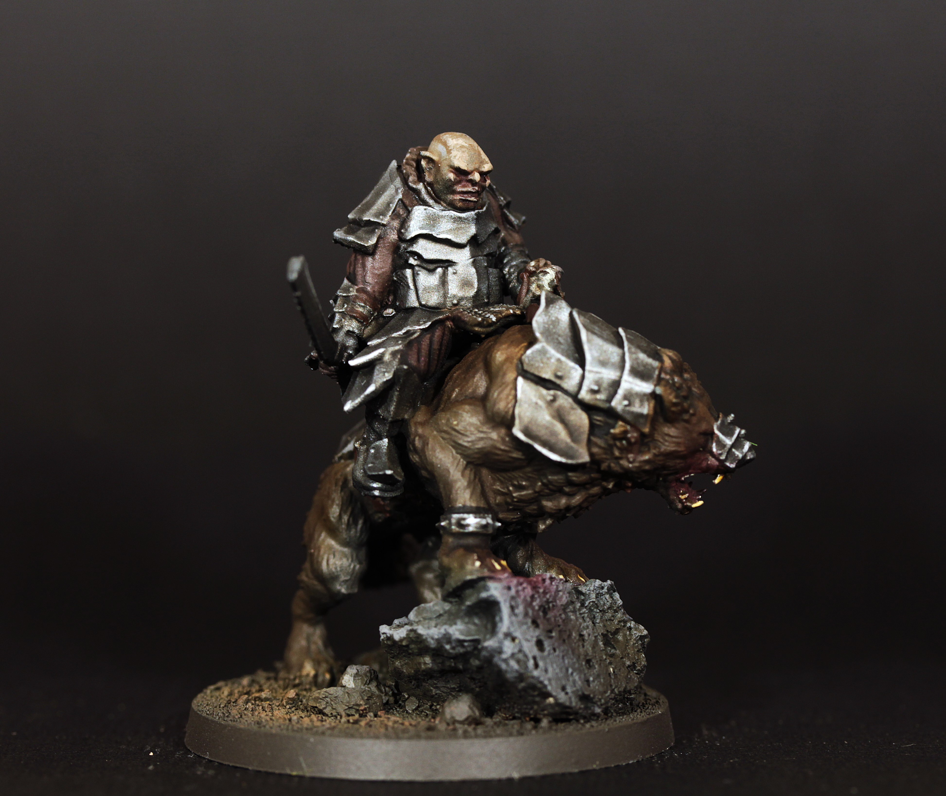 3D Printable Assault Orc Warleader with Warg Mount and on Foot ...