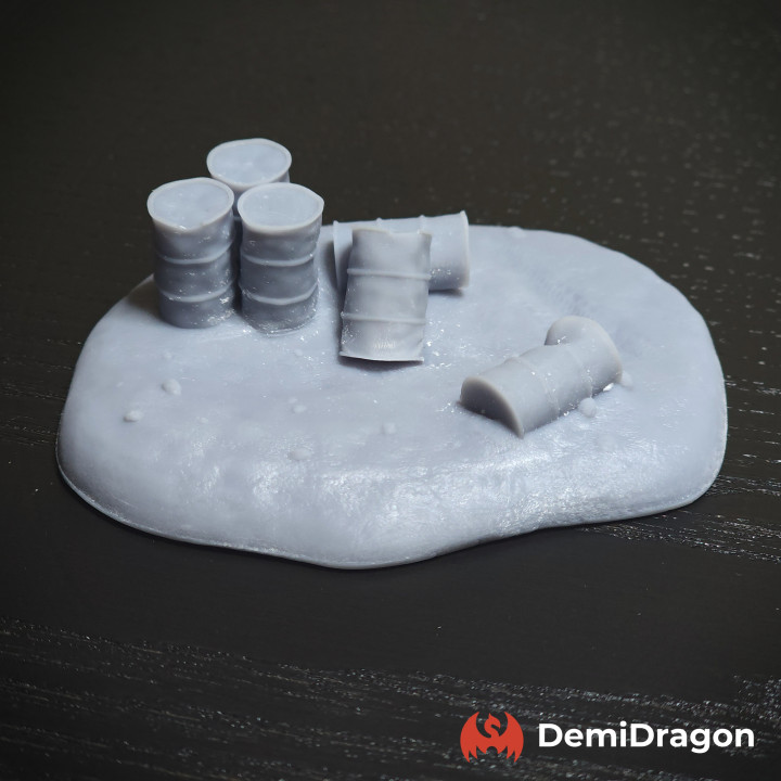 3D Printable 55 gal. Drums Scatter Terrain by DemiDragon