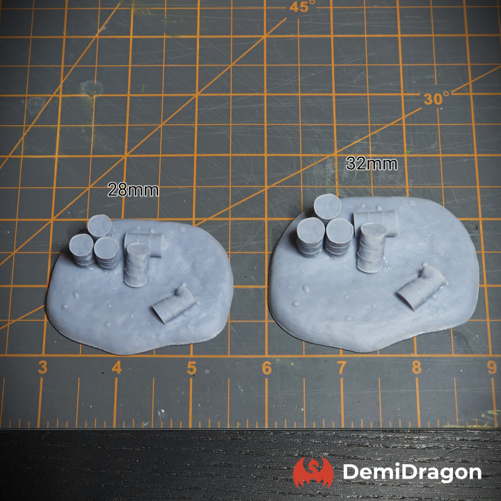 3D Printable 55 gal. Drums Scatter Terrain by DemiDragon