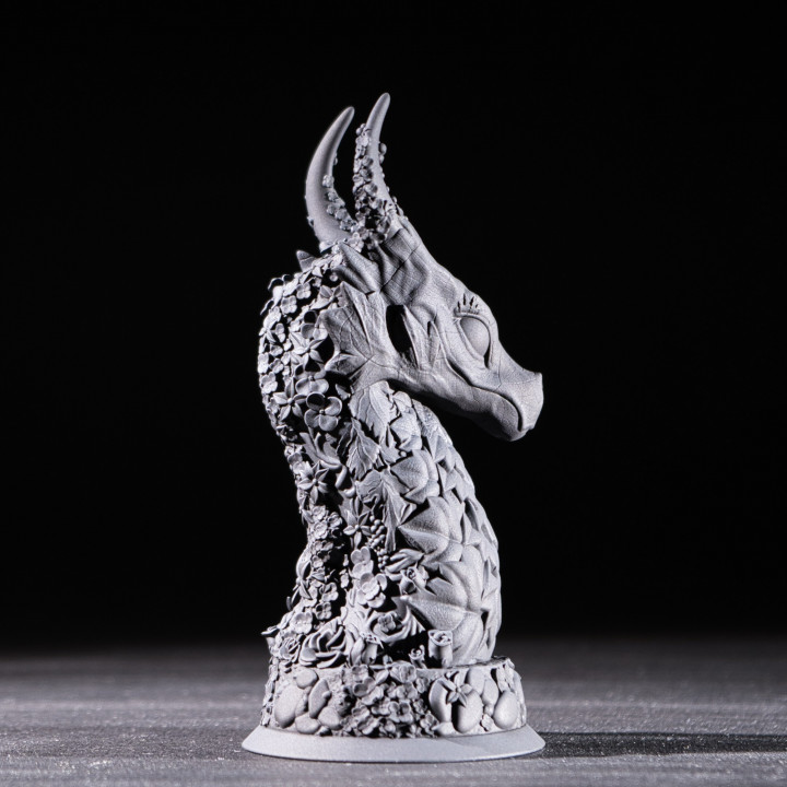 3D Printable Floral Dragon bust (Pre-Supported) by Fotis Mint Studios