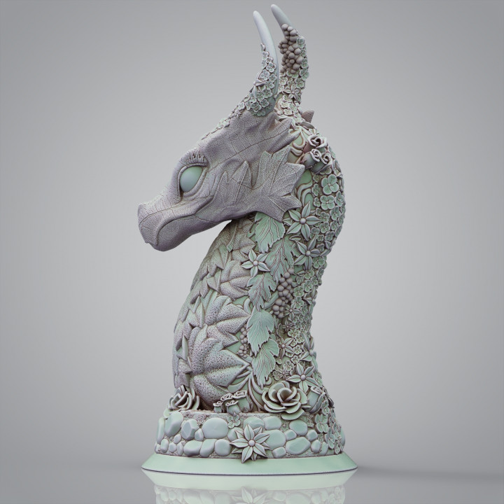 3D Printable Floral Dragon bust (Pre-Supported) by Fotis Mint Studios
