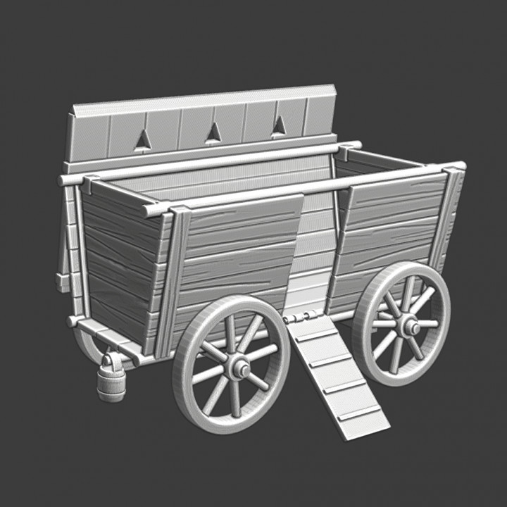3D Printable Medieval Hussite war wagon ver. 2 by Northern Crusades Miniatures