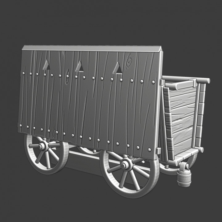 3D Printable Medieval Hussite war wagon ver. 2 by Northern Crusades Miniatures