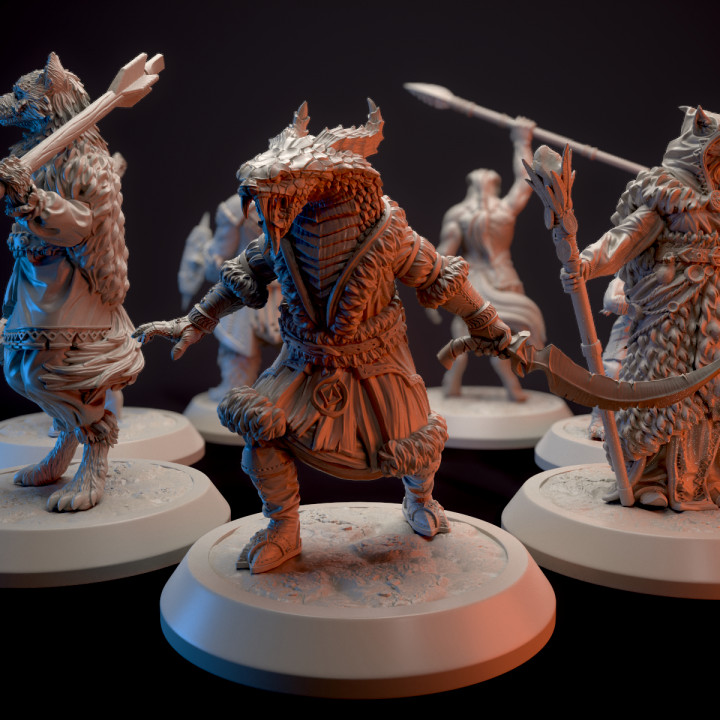 3D Printable Beastfolk miniature series by Sam Bolotnikov