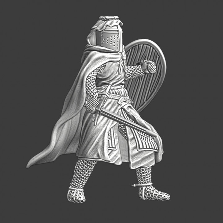 3D Printable Medieval Hospitaller/Templar knight - sword and cape by ...