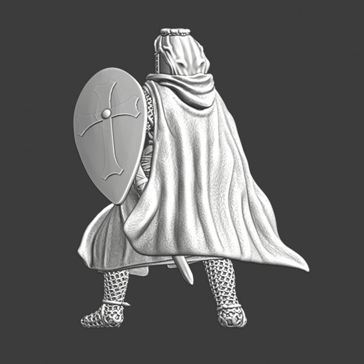 3D Printable Medieval Hospitaller/Templar knight - sword and cape by ...