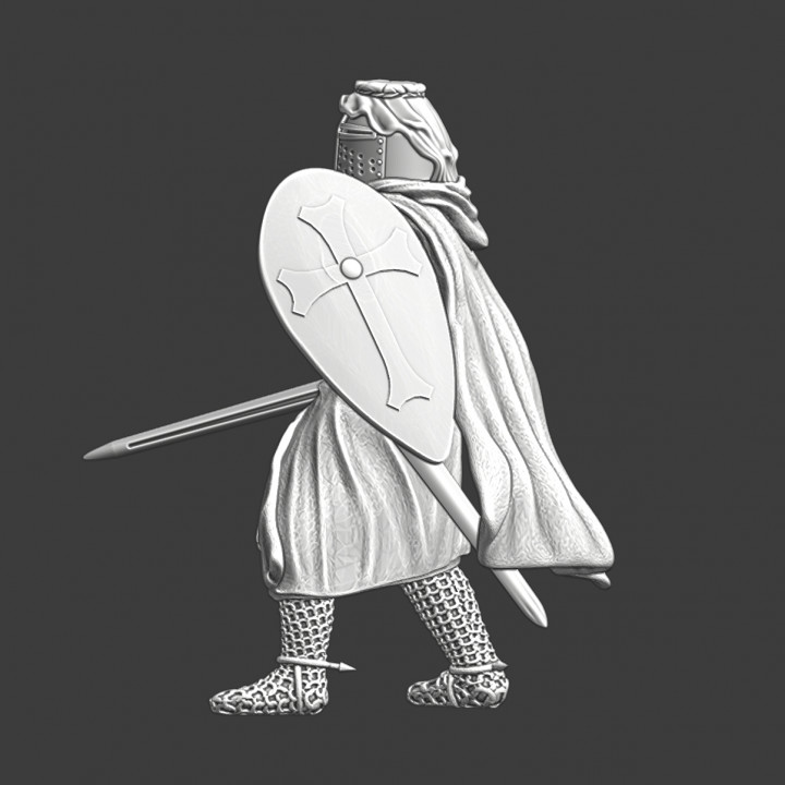 3D Printable Medieval Hospitaller/Templar knight - sword and cape by ...