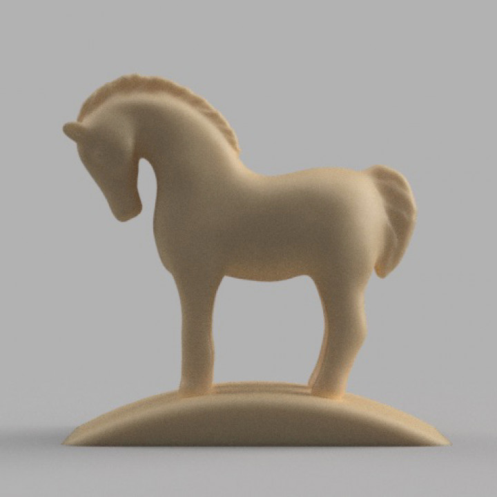 3D Printable Horse by Philippe Barreaud