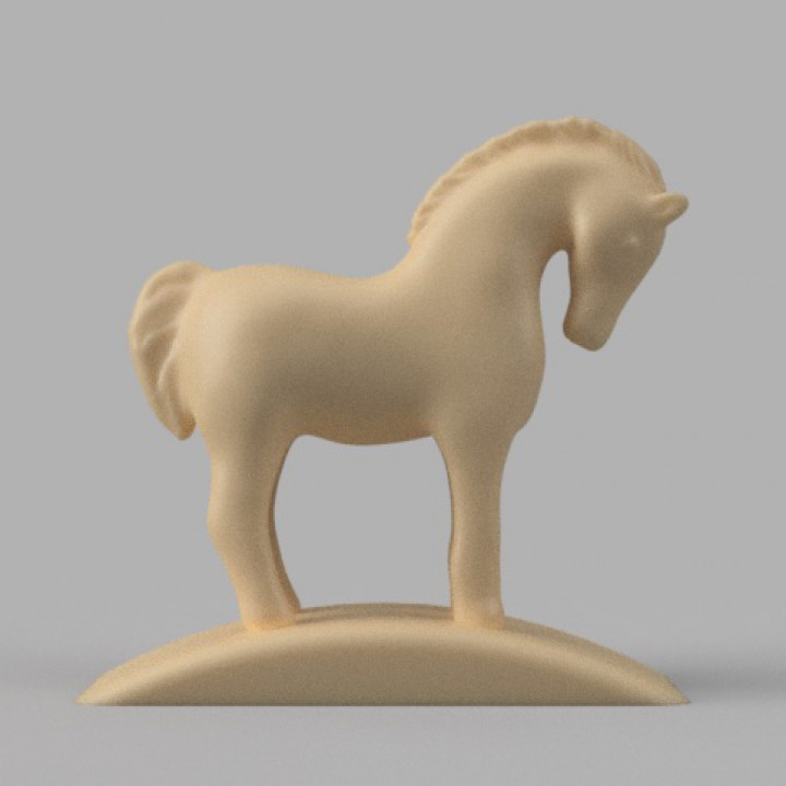 3D Printable Horse by Philippe Barreaud