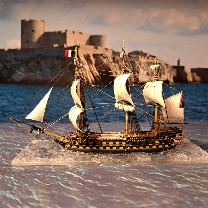 3D Printable FR Tonnant & Bucentaure-class 3rd rates (3-PACK), (84 guns ...