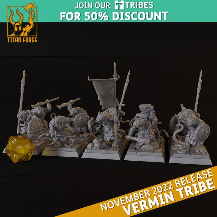 3D Printable Mob Rats - Vermin Tribe - Titan Forge Miniatures November ...