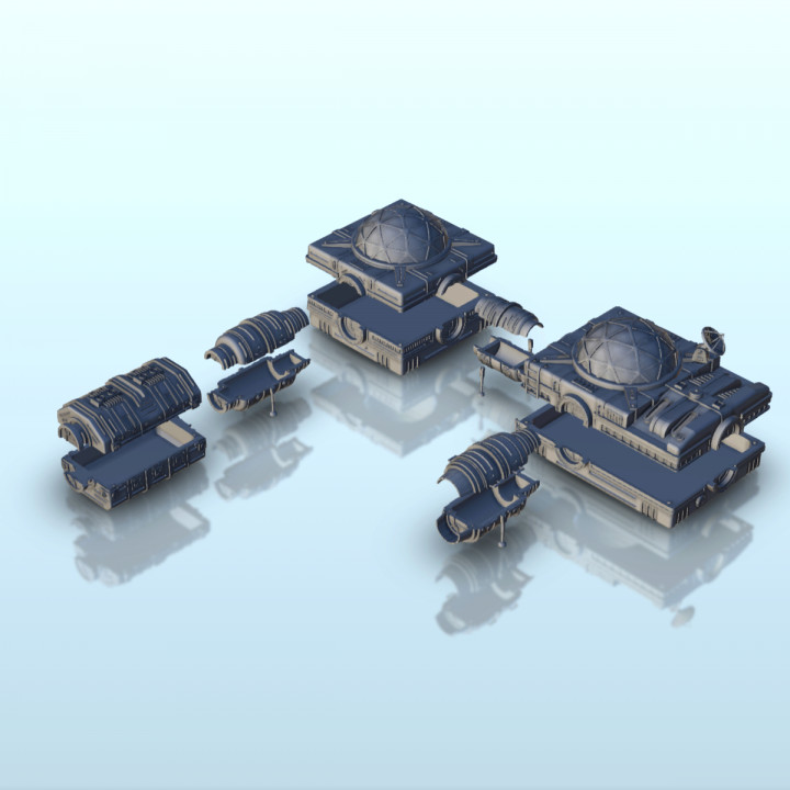 3D Printable Modular space base with domed living quarters (1) - Future ...