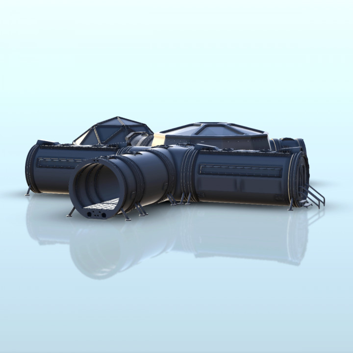 3D Printable Modular space base with corridor and dome (2) - Future Sci ...