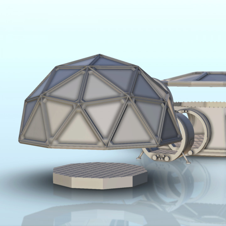 3D Printable Modular space base with corridor and dome (2) - Future Sci ...