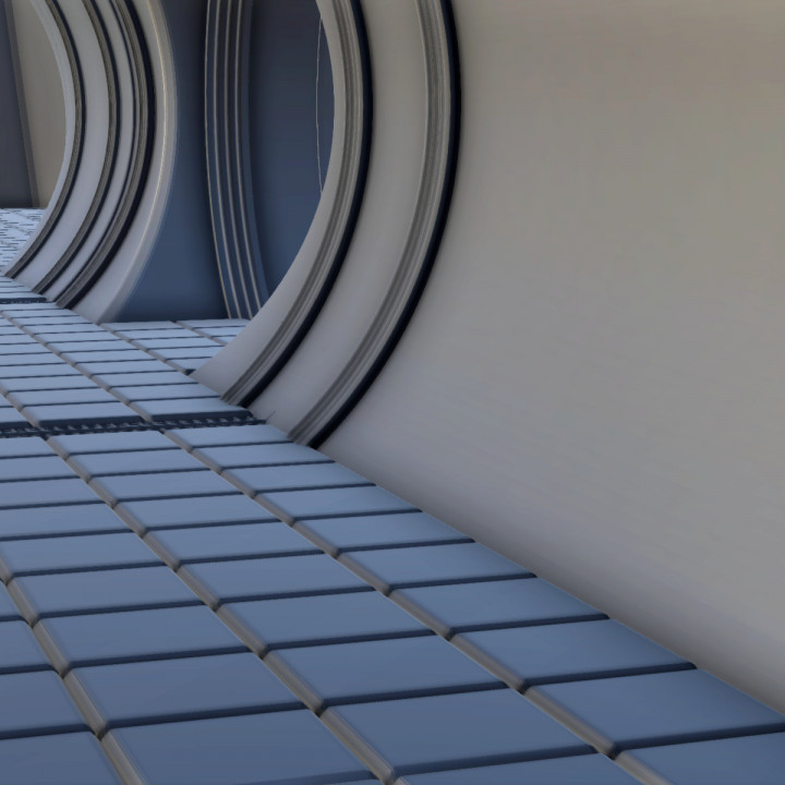 3D Printable Modular space base with corridor and dome (2) - Future Sci ...