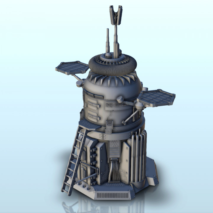 3D Printable Large space lander with antenna and access ladder (4 ...