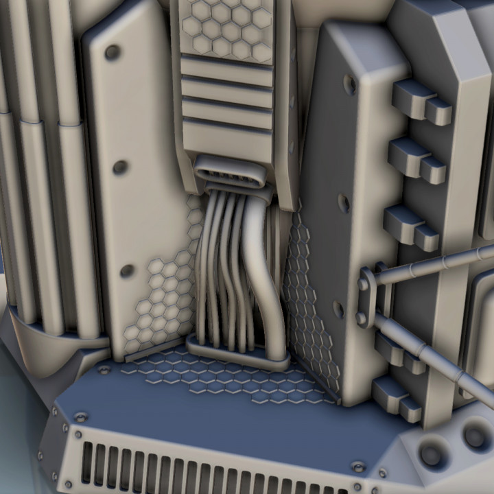 3D Printable Large space lander with antenna and access ladder (4 ...