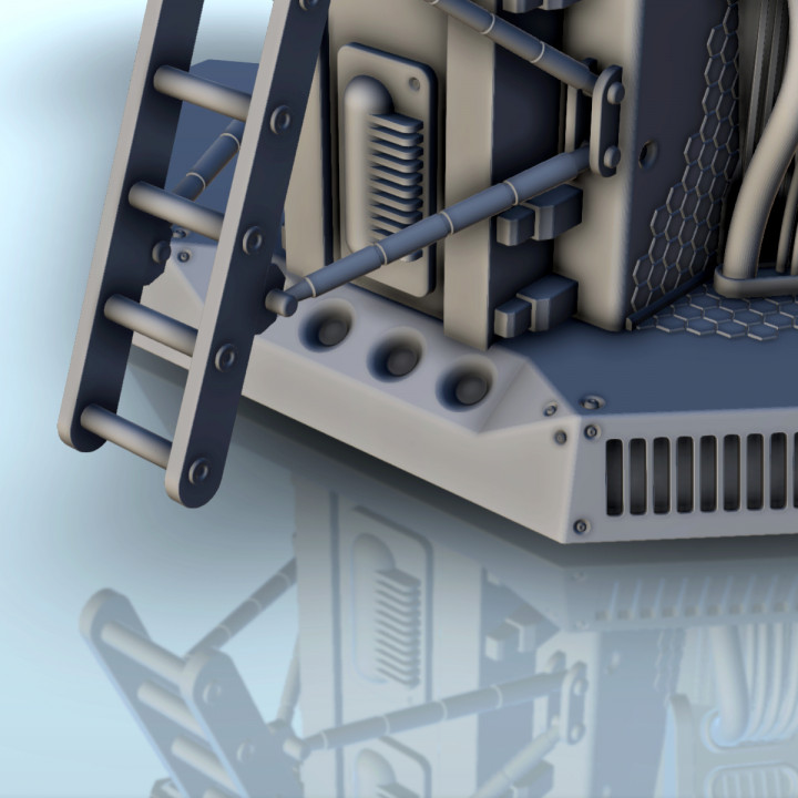 3D Printable Large space lander with antenna and access ladder (4 ...