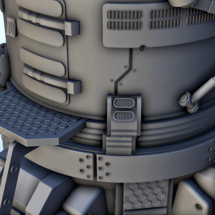 3D Printable Large space lander with antenna and access ladder (4 ...