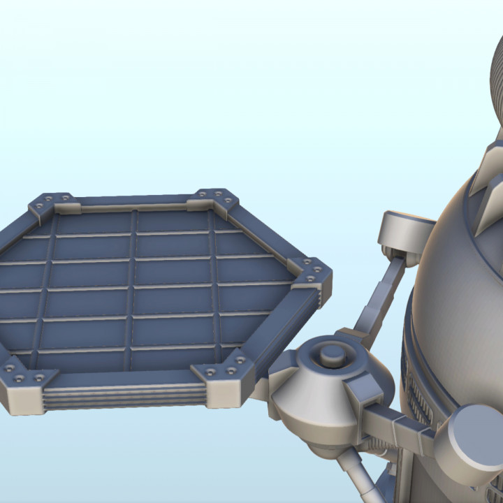 3D Printable Large space lander with antenna and access ladder (4 ...