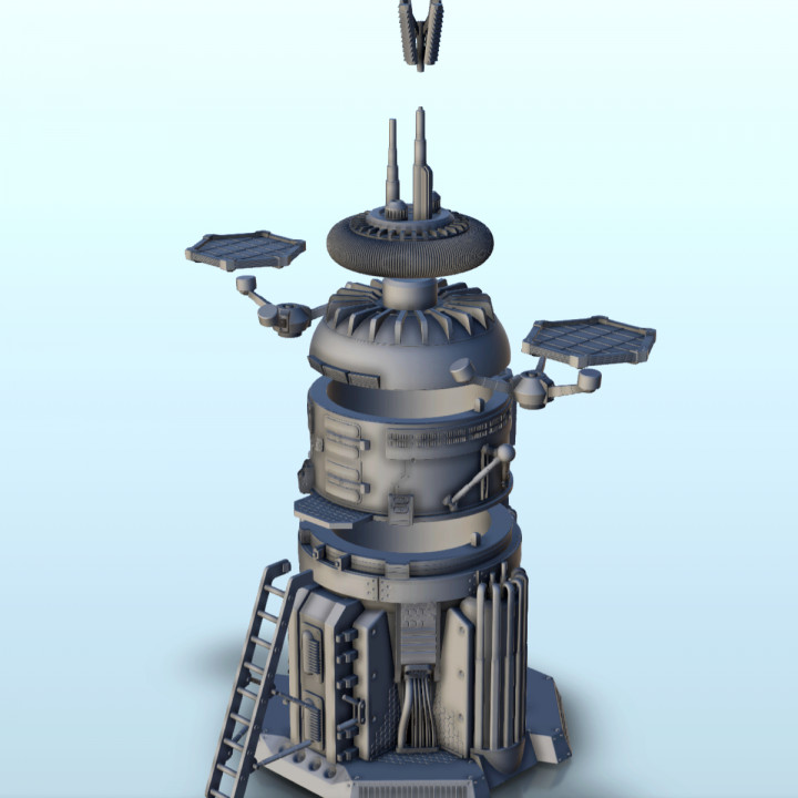 3D Printable Large space lander with antenna and access ladder (4 ...