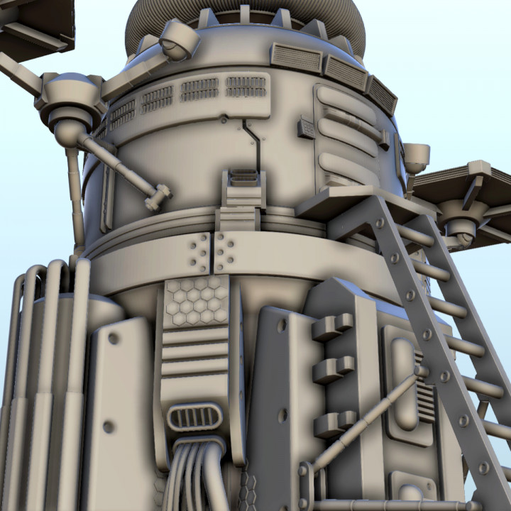 3D Printable Large space lander with antenna and access ladder (4 ...