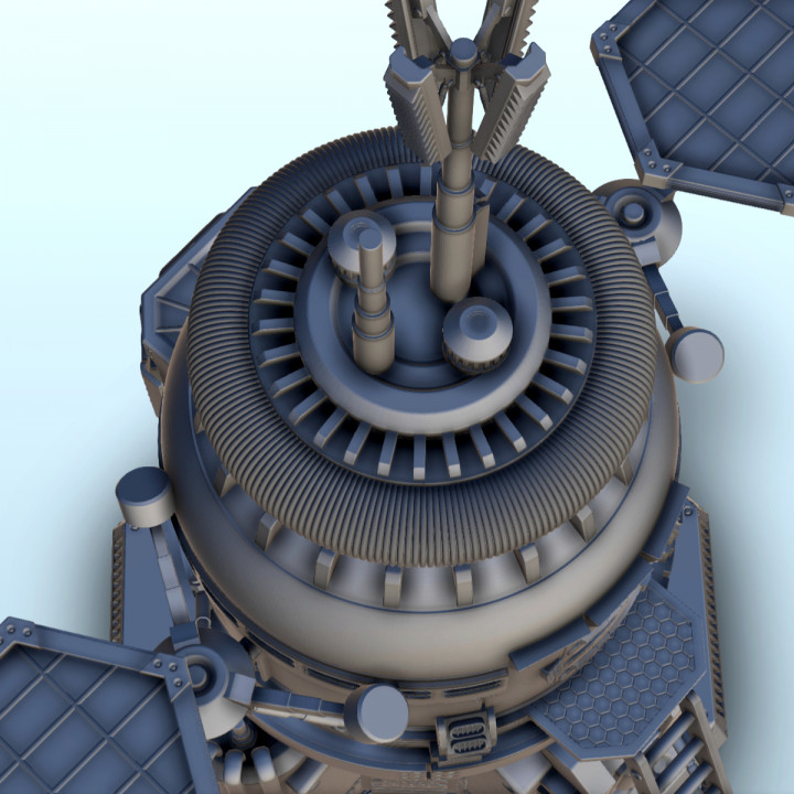 3D Printable Large space lander with antenna and access ladder (4 ...