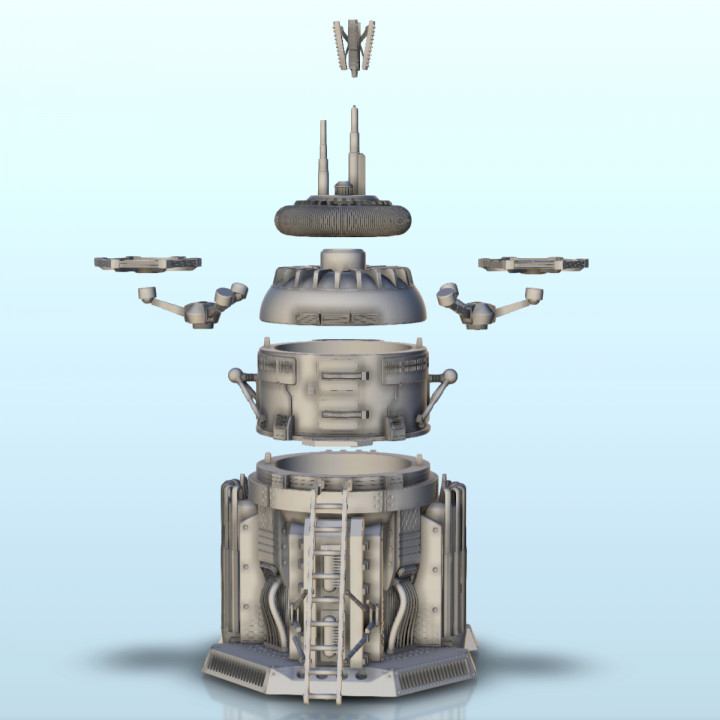 3D Printable Large space lander with antenna and access ladder (4 ...