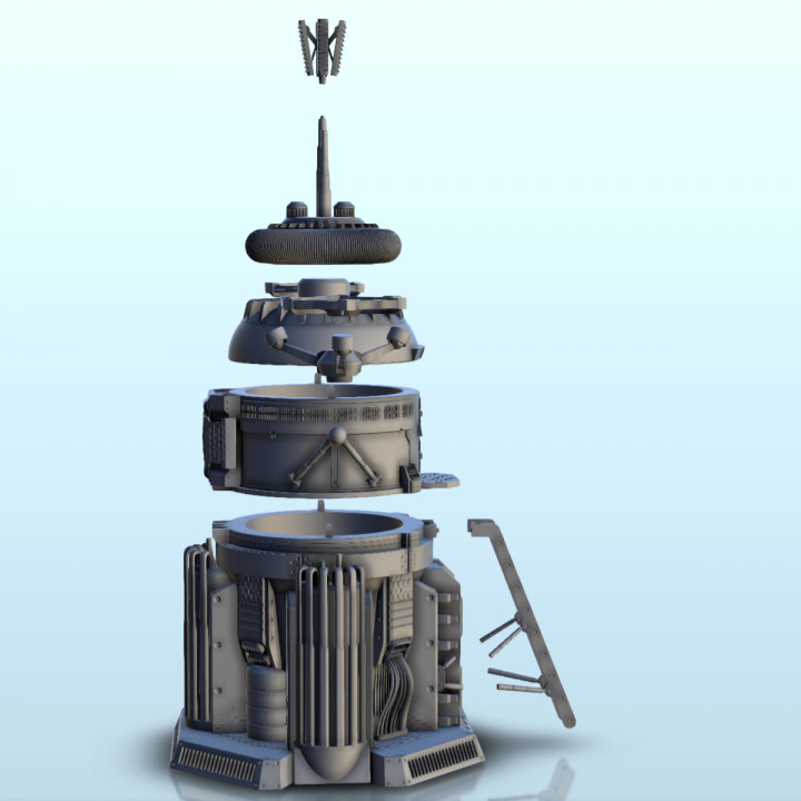 3D Printable Large space lander with antenna and access ladder (4 ...