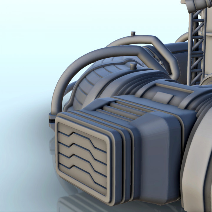 3D Printable Circular base with tanks, antennas and dome (6) - Future ...