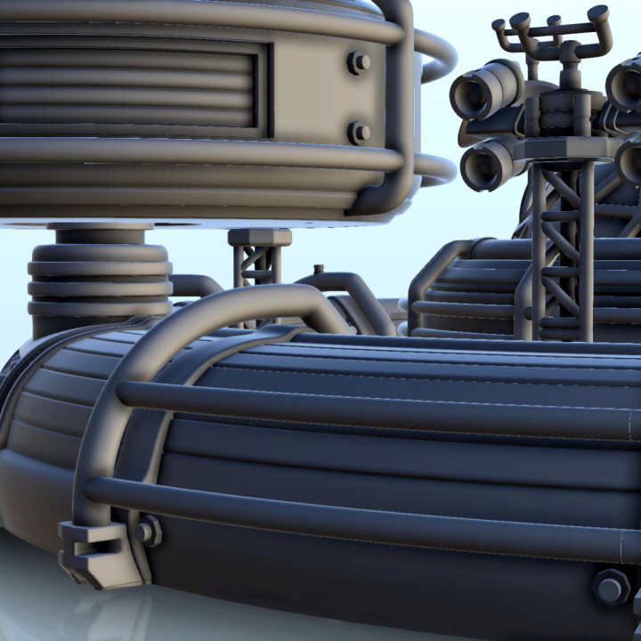 3D Printable Circular base with tanks, antennas and dome (6) - Future ...
