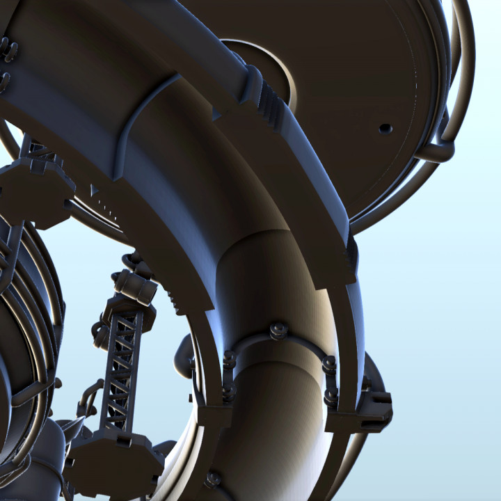 3D Printable Circular base with tanks, antennas and dome (6) - Future ...