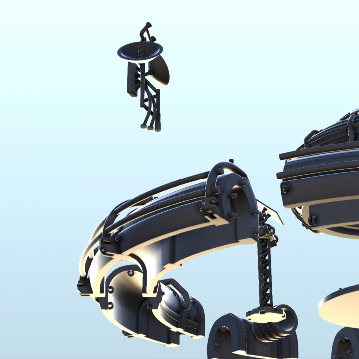 3D Printable Circular base with tanks, antennas and dome (6) - Future ...