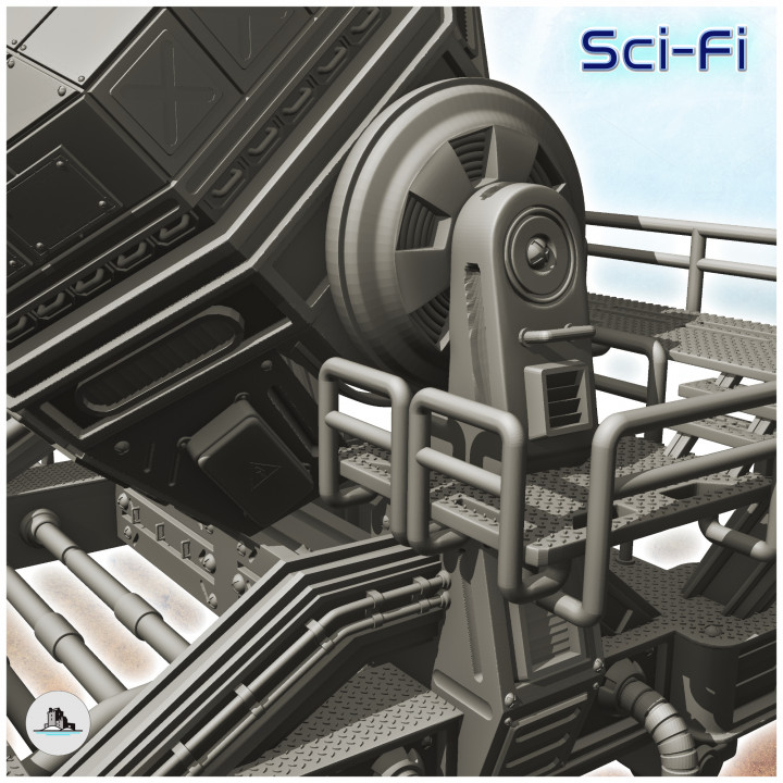 3D Printable Large space broadcasting antenna on wheeled platform (9 ...