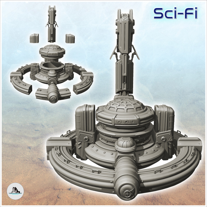 Download Large circular base with tower and dome (12) - Future Sci-Fi ...