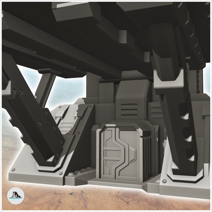 3D Printable Space control tower with landing platform (13) - Future ...