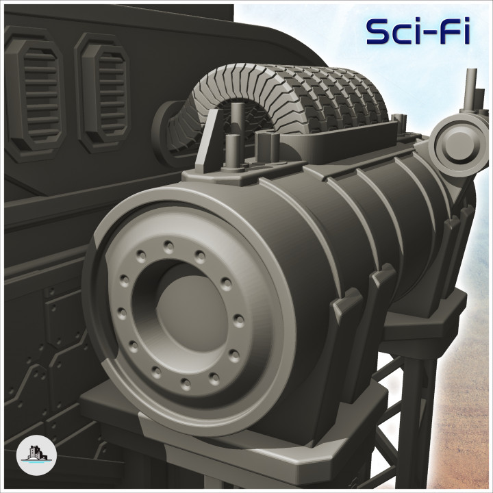 3D Printable Large Sci-Fi production plant with annex tanks (14) - Future Sci-Fi SF Infinity ...