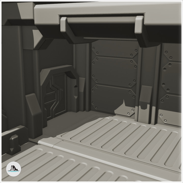 3D Printable Sci-Fi headquarters with command post and tank (15 ...