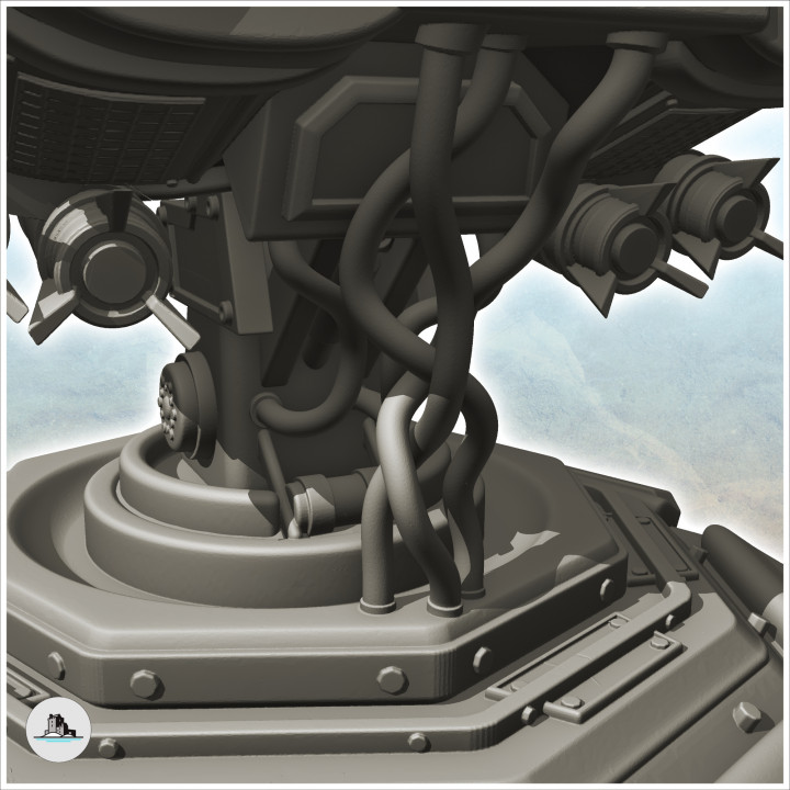 3D Printable Firing turret with double guns and rockets (1) - Future ...