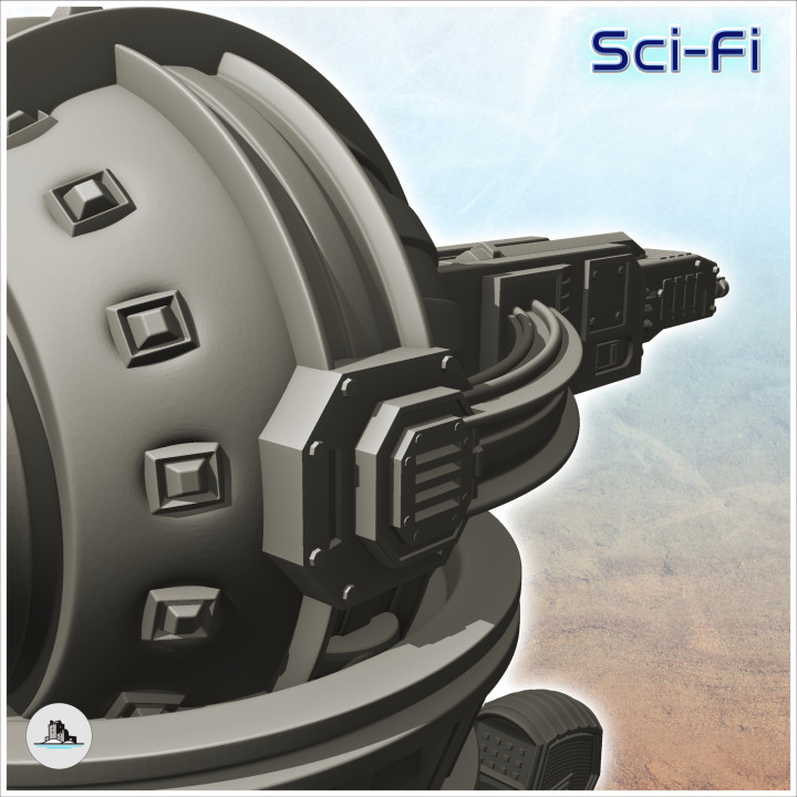 3D Printable Laser cannon on platform with firing dome (2) - Future Sci ...