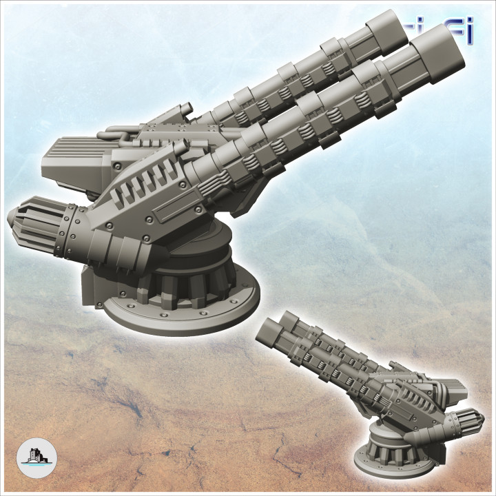 3D Printable Swivel firing platform with double cannons (4) - Future ...