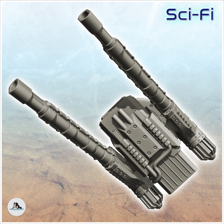 3D Printable Swivel firing platform with double cannons (4) - Future ...