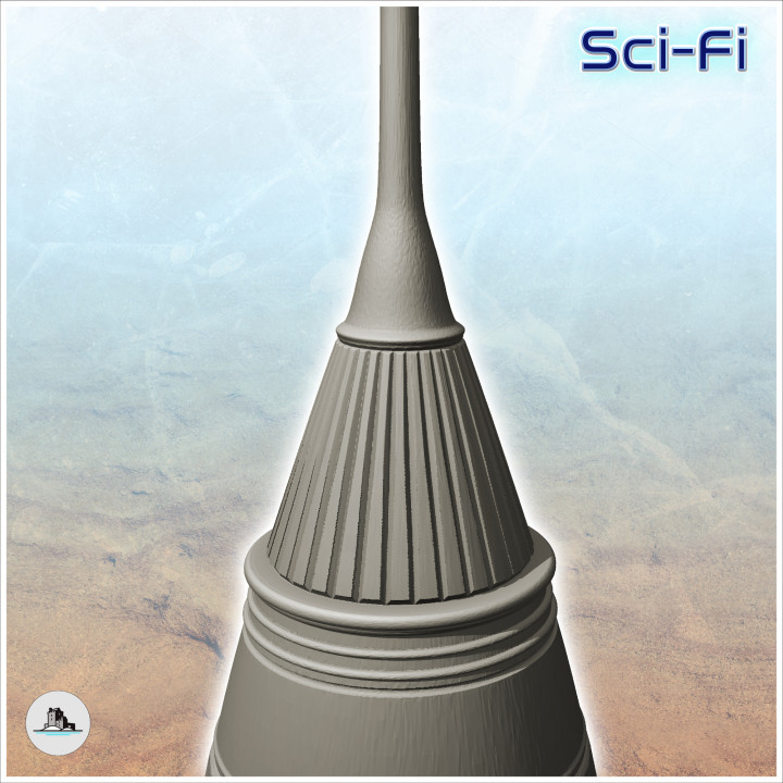 3D Printable Supply rocket with spire (1) - Future Sci-Fi SF Infinity Terrain Tabletop Scifi by ...