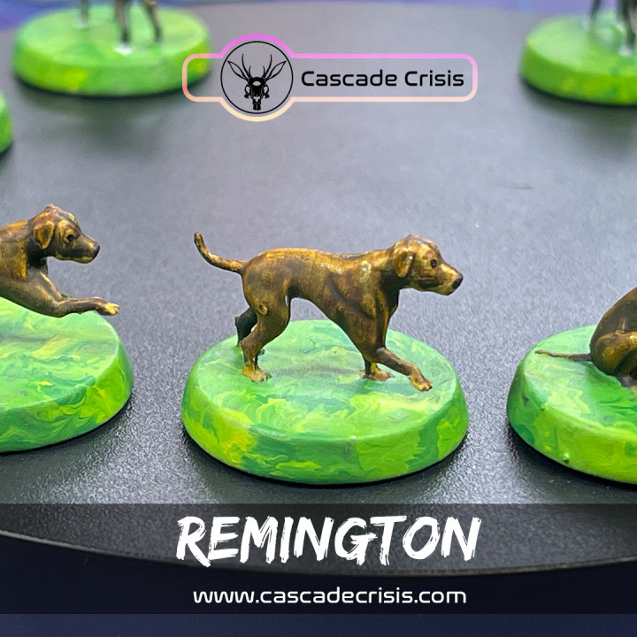 3D Printable Remington (Dog) 3 Poses by Cascade Crisis Gaming Studio