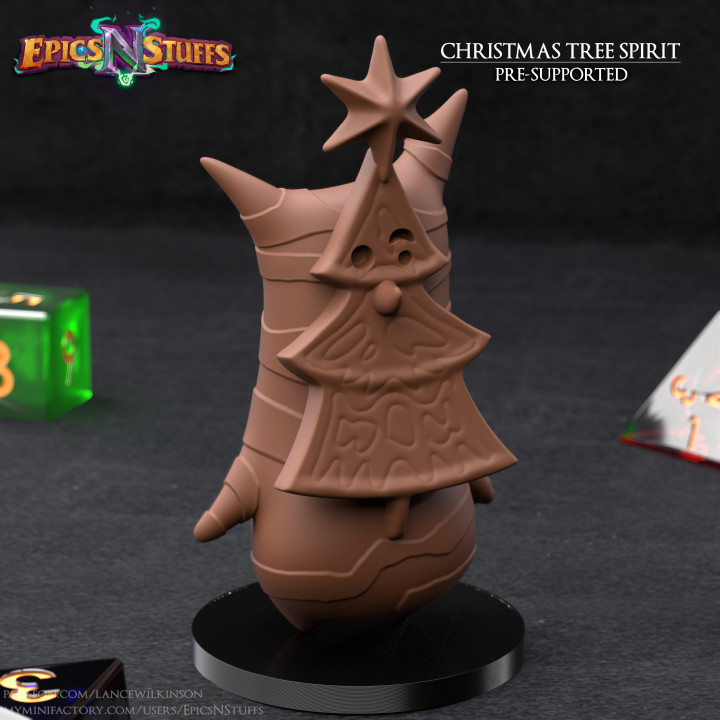 3D Printable Christmas Tree Spirit Miniature - Pre-Supported by Epics N ...