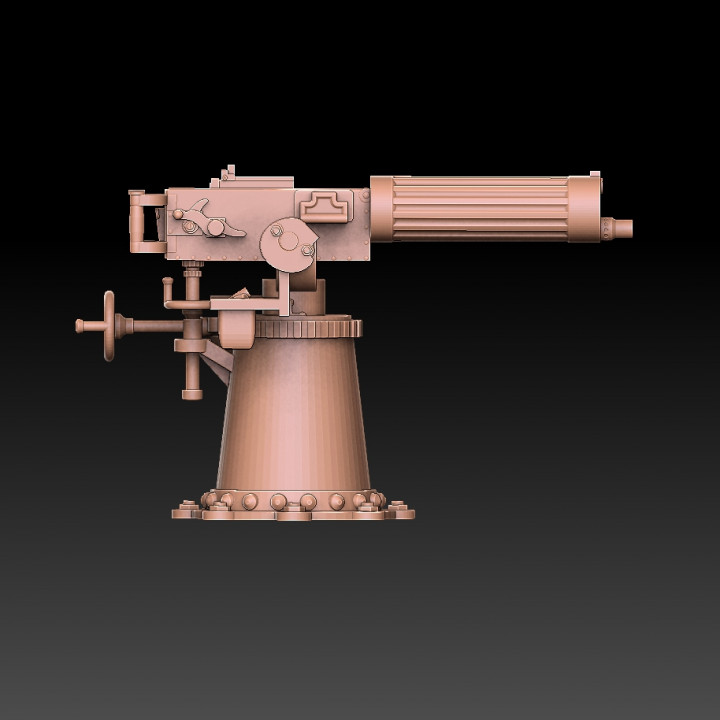 3D Printable Navy Maxim Gun by Sharedog Miniatures