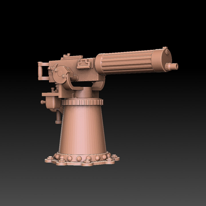 3D Printable Navy Maxim Gun by Sharedog Miniatures