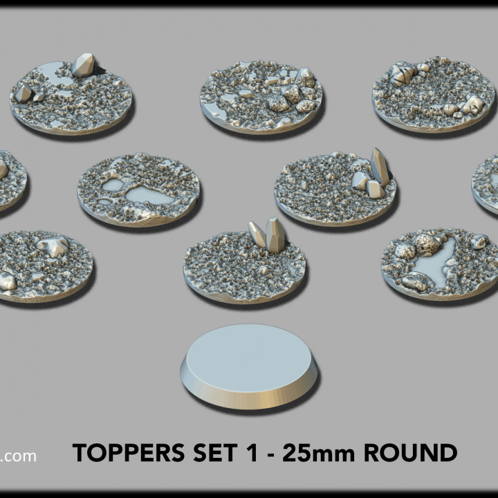 3D Printable BASE TOPPERS SET 1 by vinciminiatures