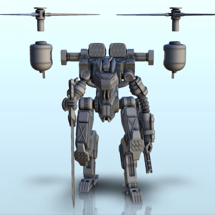 3D Printable Ihris combat robot (6) - BattleTech MechWarrior Scifi ...